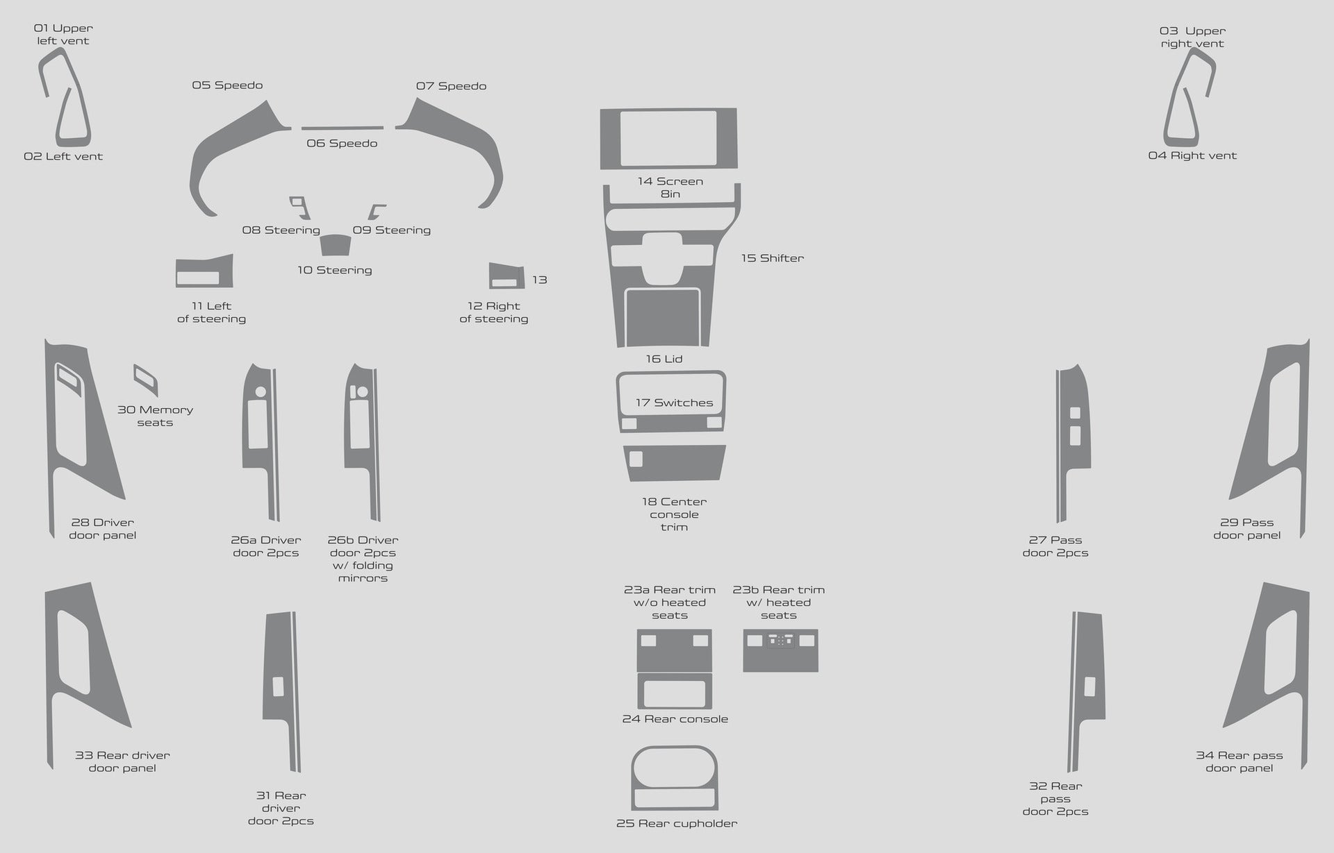 Toyota bZ4X (SUV) - 2023-2025 - Dash kit (Full) - #TOBZ23INF – Designer ...