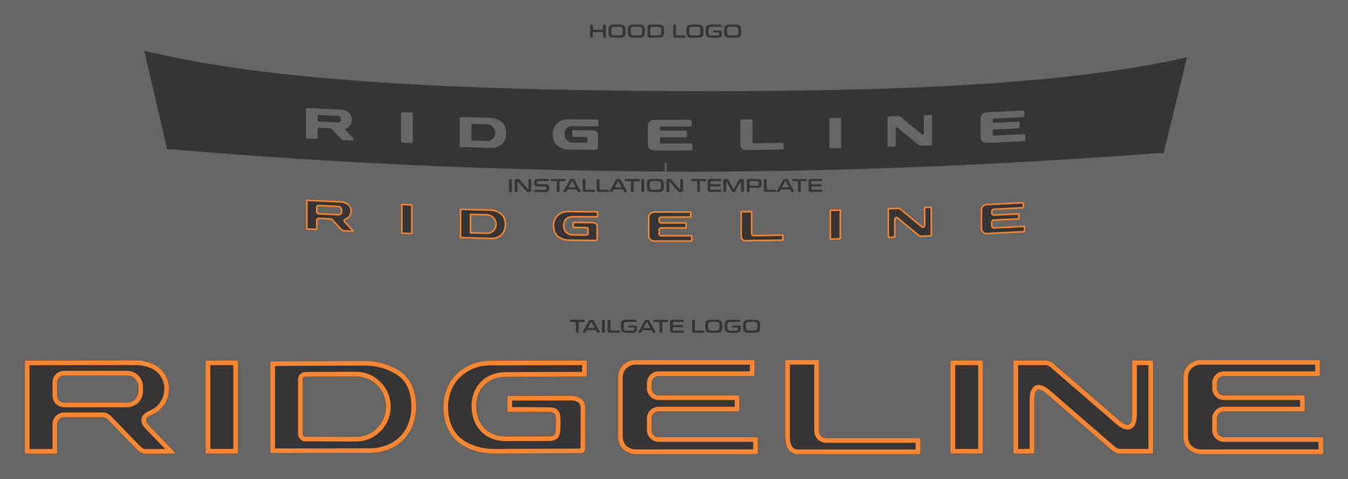 Honda Ridgeline (Crew Cab) - 2024-2026 - Logo Kit (2Tone) - #HORI24LIK ...
