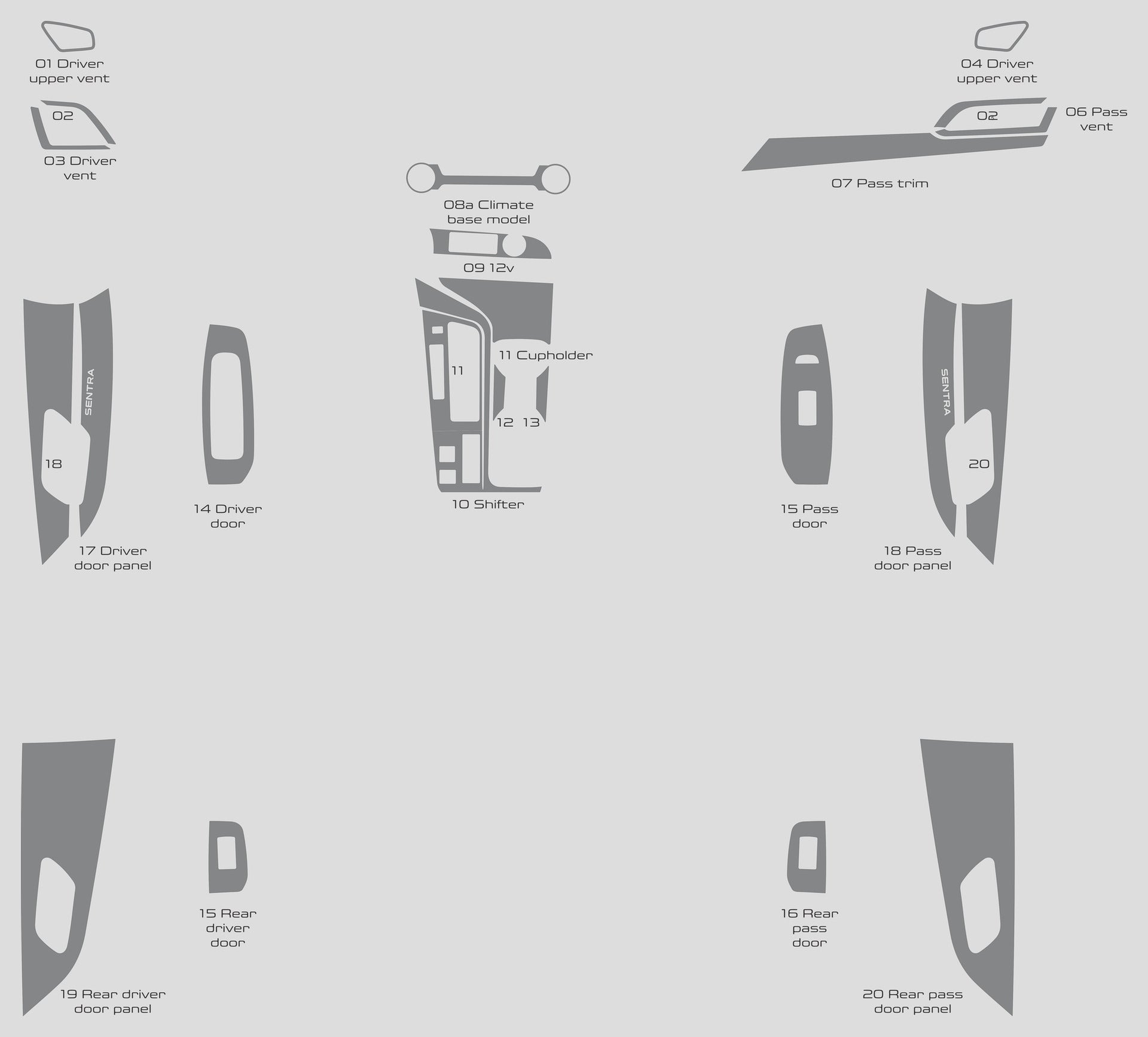 Nissan Sentra (Sedan) - 2026-2026 - Dash kit (Full) - #NISE26INF ...