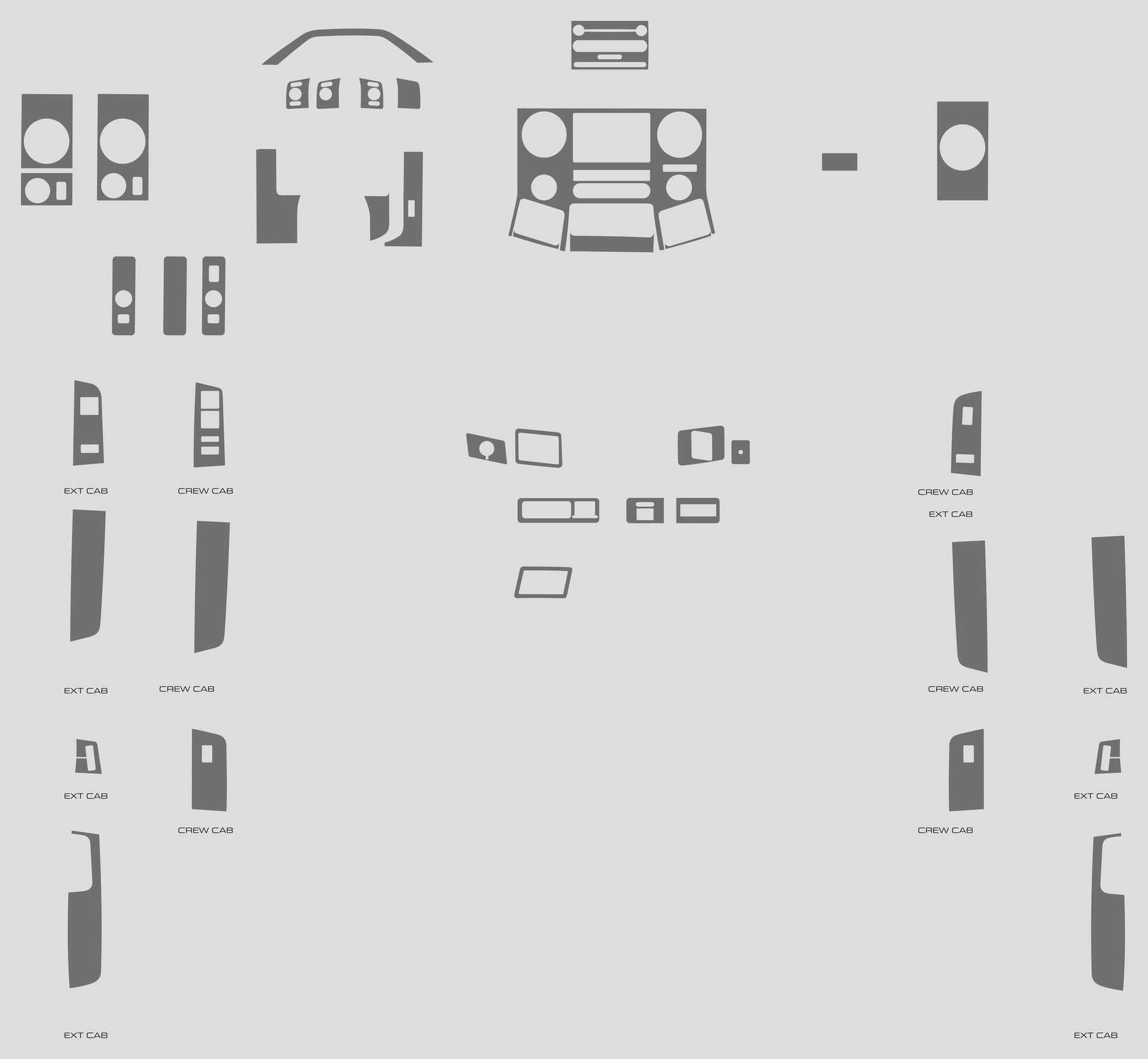 Ford F-250 Super Duty (Crew Cab) - 2011-2016 - Dash kit (Full) - # ...