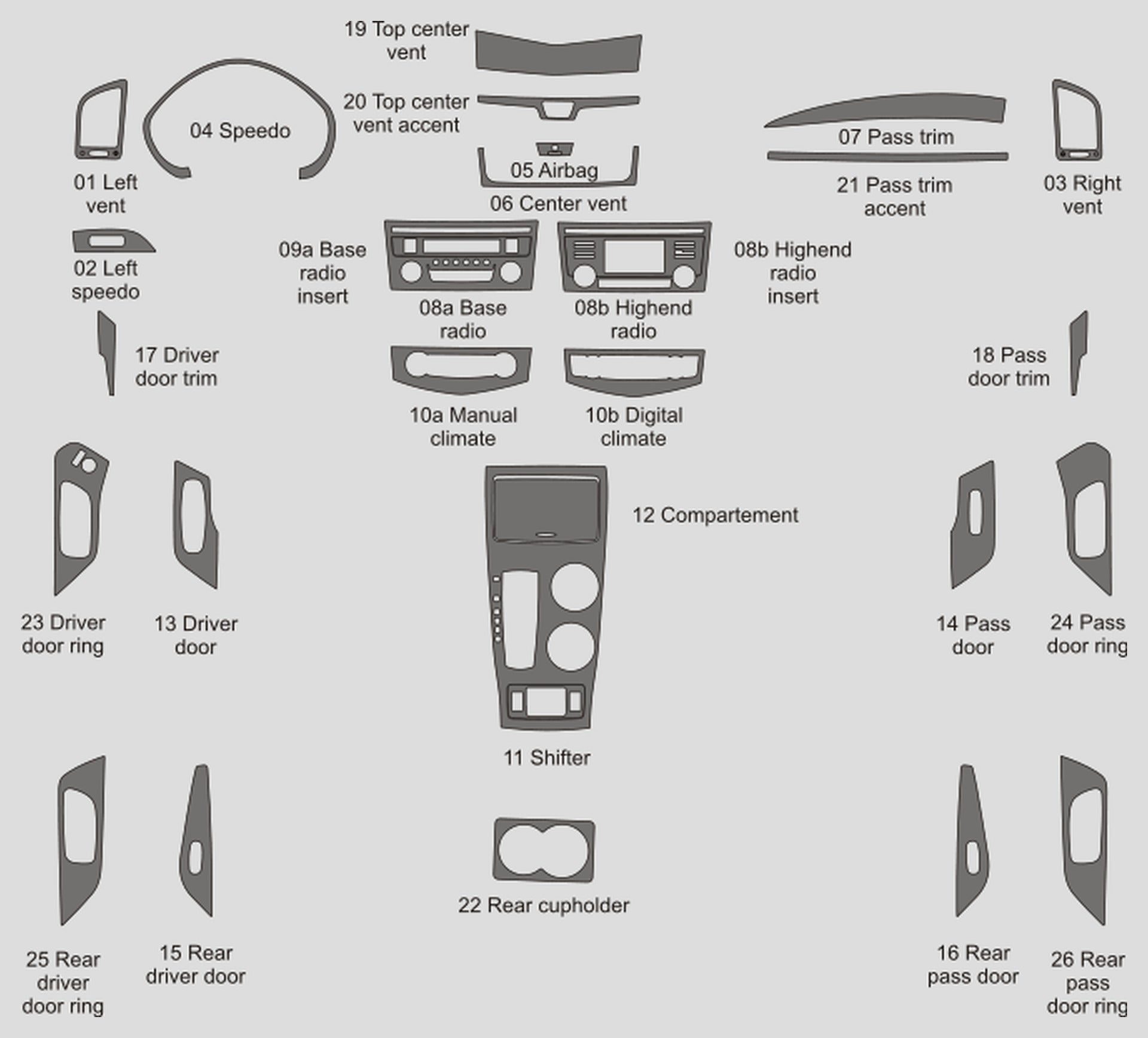 Nissan Altima (Sedan) - 2013-2015 - Dash kit (Full) - #NIAL13INF ...