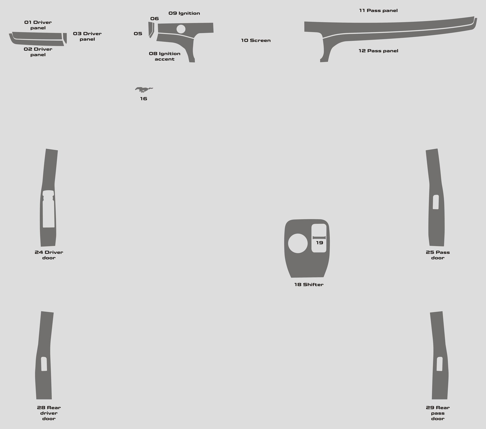 Ford Mustang Mach-E (SUV) - 2021-2025 - Dash kit (Full) - #FOME21SGN ...